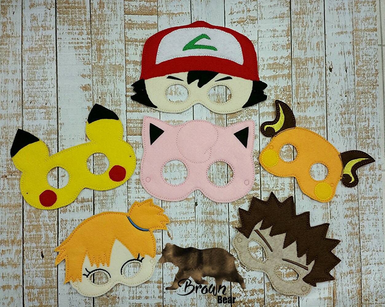 Pokemon Mask-Felt Masks Felt Dress Up Masks Ash by MTBrownBear