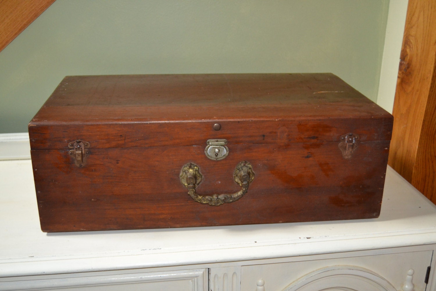 Vintage Brown Stained Wood Box Chest PRIMITIVE – Haute Juice