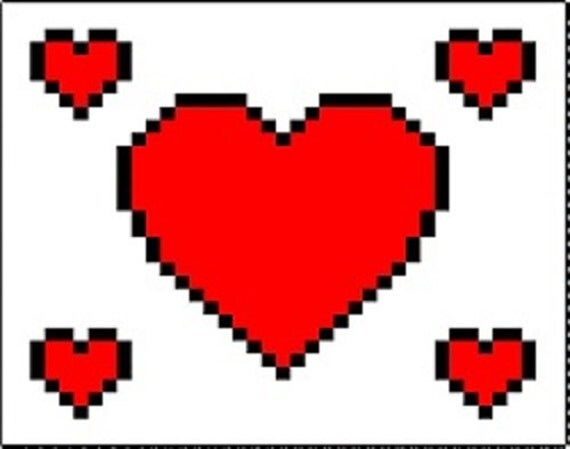 Hearts Small Throw c2c crochet graph pattern with row by row