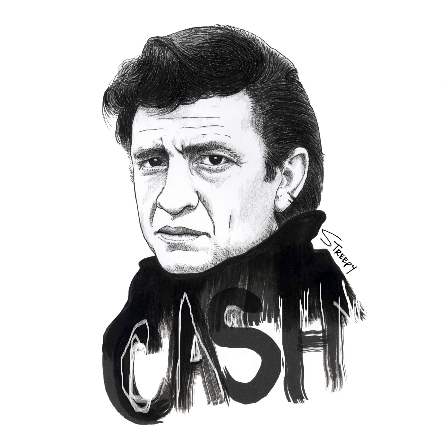 Johnny Cash Original Illustration Art Print