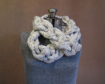 Chunky Cream Cable Knit Scarf The Rainier MADE TO ORDER