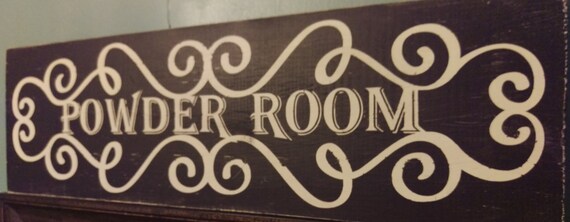 Bathroom Sign Powder Room Wood Sign Quote Large Wood Sign