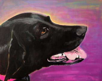 Black lab art | Etsy