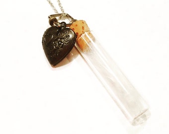 Heart glass vial | Etsy