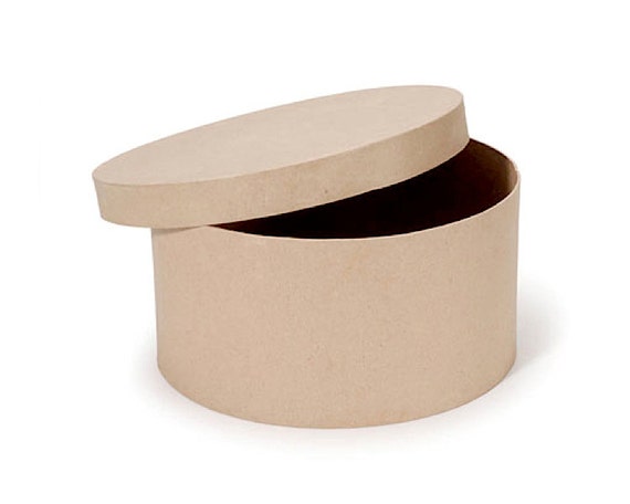 Round Paper Mache Cardboard Box 12 Inch Craft Gift Wrap