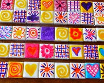 Popular items for hand painted tiles on Etsy