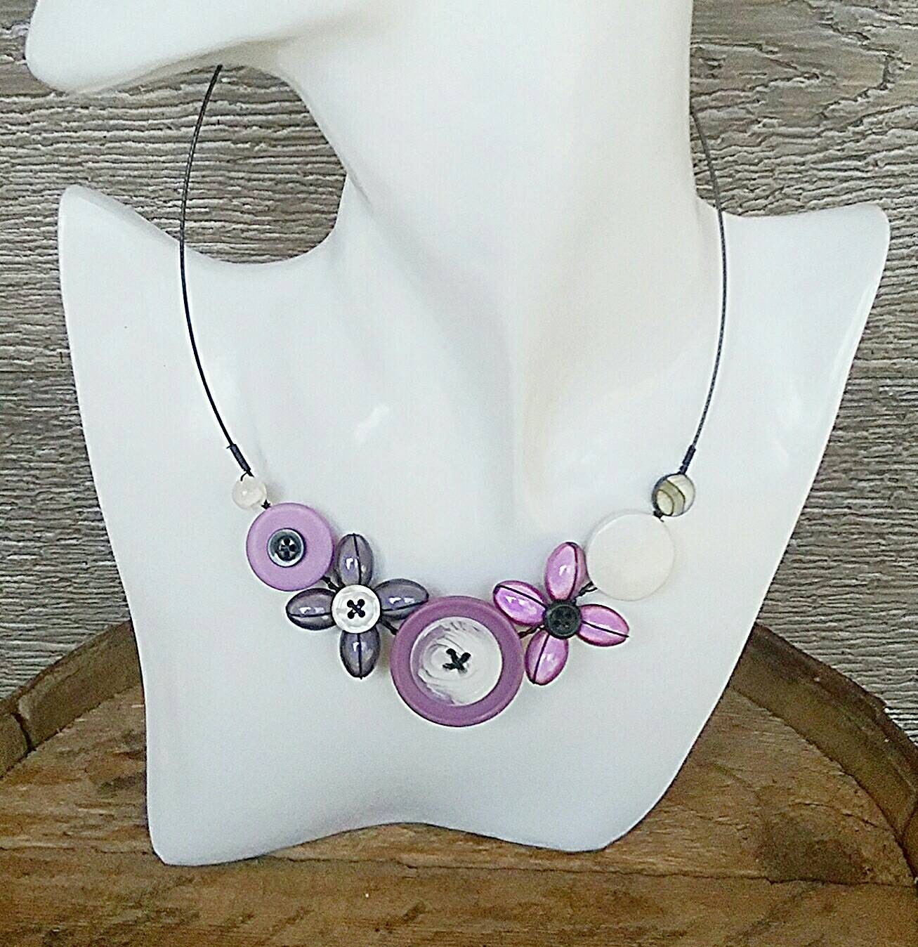 Colourful Necklace Tropical Necklace Flower By Creationoulala