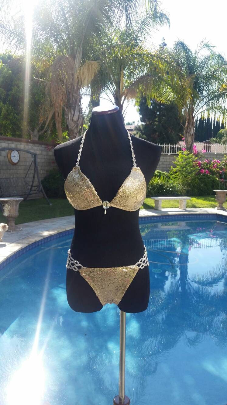 Sexy Gold Sequin Vegas Competition with by Not4TheFaintOfHeart