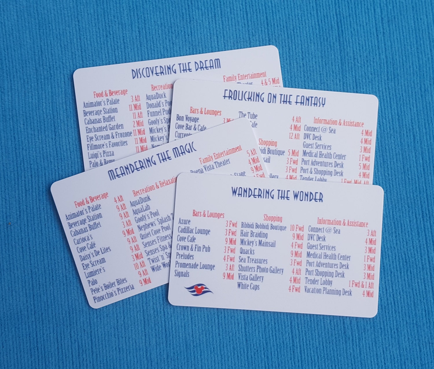 DCL Deck Locator Deck Finder Wayfinder Cards Disney