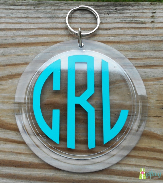 Monogrammed Keychain Personalized 3 Clear by TheGiftingSpot