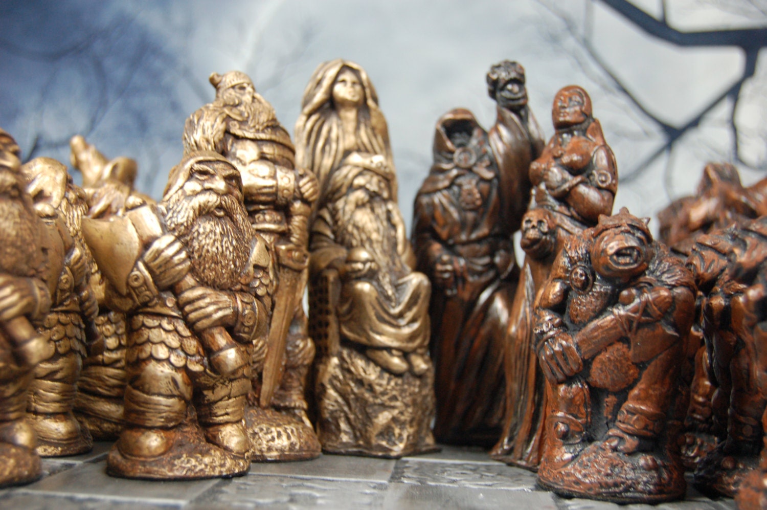 Large Battle of Good V Evil Chess set customisable colours