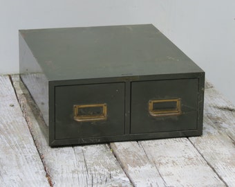 Vintage Industrial Card Catalog Library Cart Parts Cabinet
