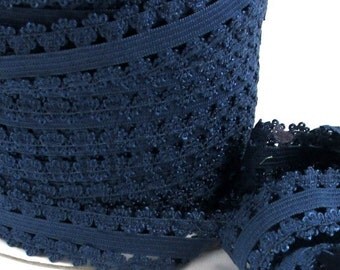 Navy blue lace trim | Etsy