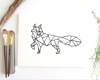 Geometric fox | Etsy
