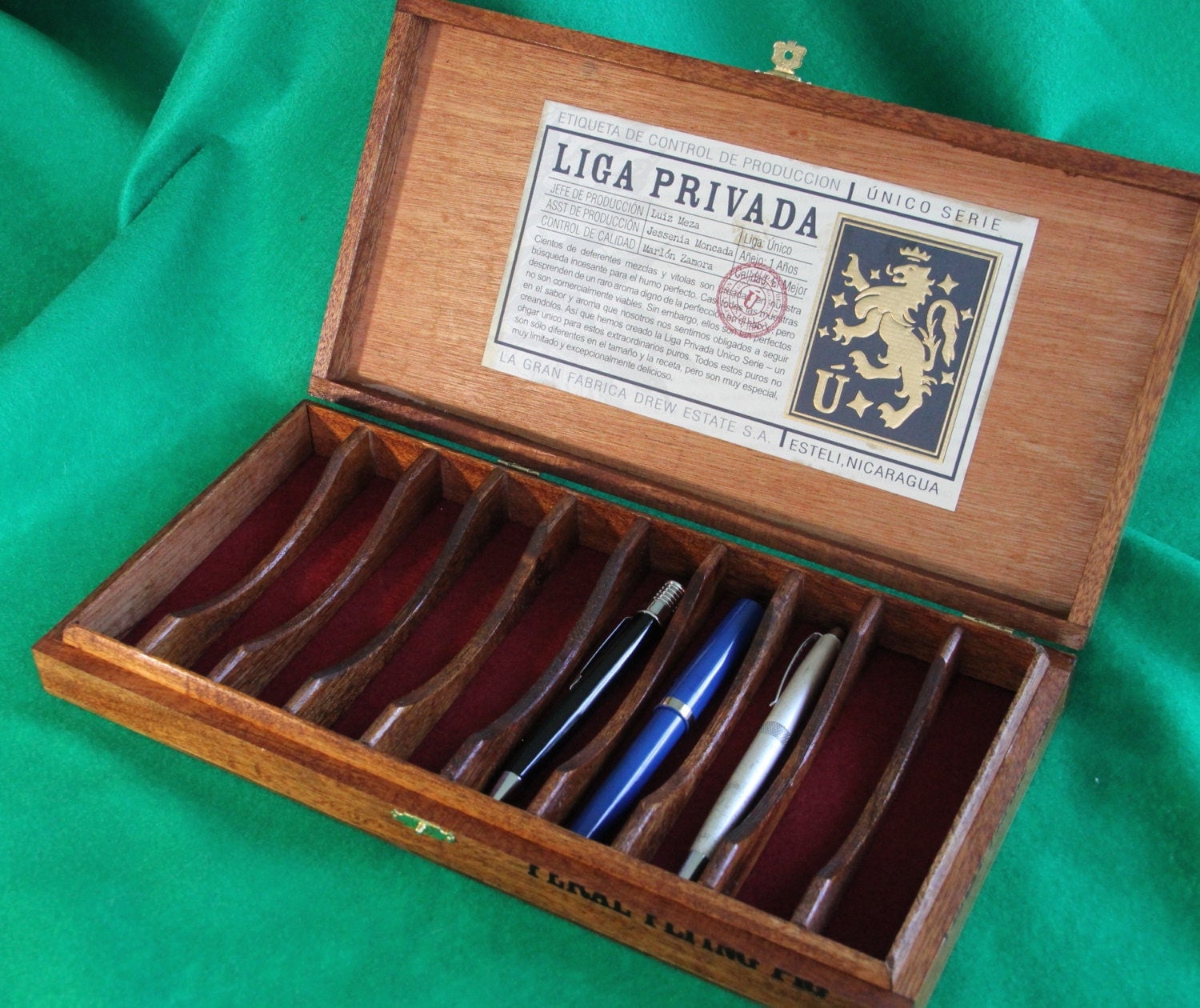Fountain Pen Collection Storage Case Re purposed Wooden Cigar fountain-pen-collection-storage-case-re-purposed-wooden-cigar