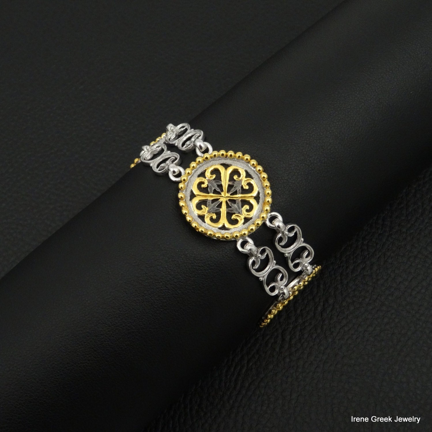 Museum Copy Bracelet 925 Sterling Silver 22K Gold Plated