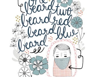 Beard print | Etsy