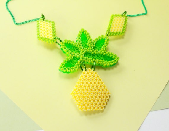 Items similar to Pineapple Necklace, Perler Pineapple, 3D Pineapple ...