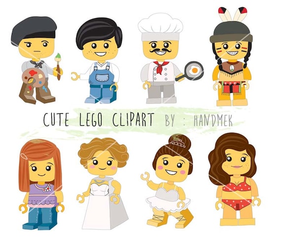 Cute Lego clipart : Instant Download PNG file 300 dpi