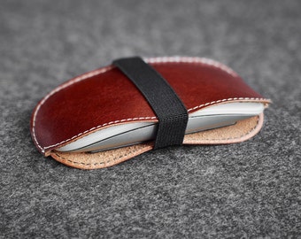 Leather Felt Apple Magic Mouse Case Hand-made Dyed by KZNR on Etsy