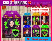 80% OFF SALE Descendants Thank you Tags instant download, Printable ...