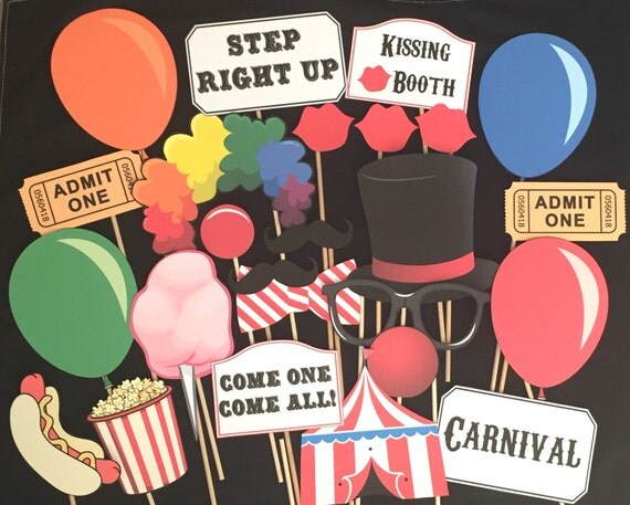 Carnival Themed Party Photo Booth Props