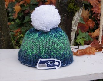 Seahawks knit hat | Etsy