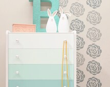 Unique girls room stencils related items | Etsy