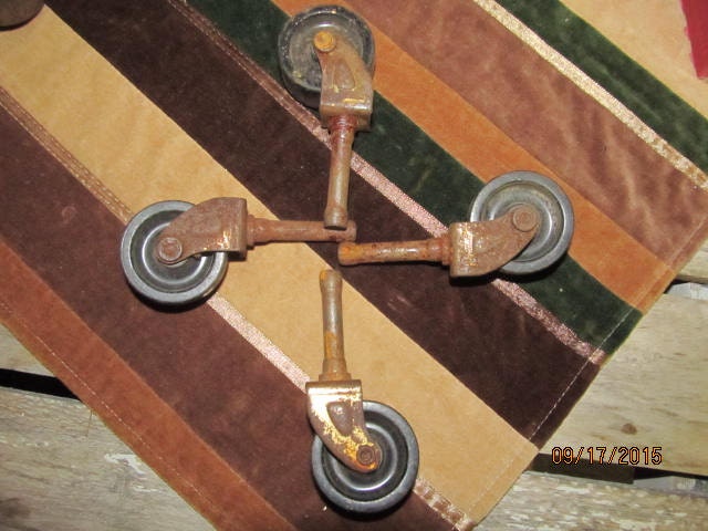 Vintage Industrial Furniture Casters Swivel Wheels 3 3/4″ set of 4 ...