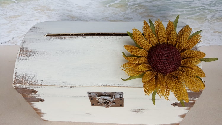 Rustic Sunflower Card Box Wedding Shower by ParadiseBridal