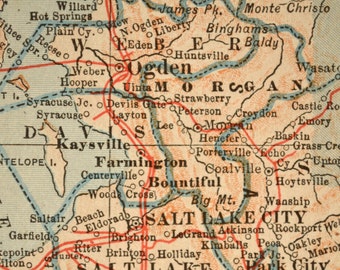 Utah railroad map | Etsy