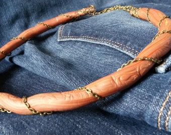 Items similar to Bronze Collar Bib Necklace on Etsy