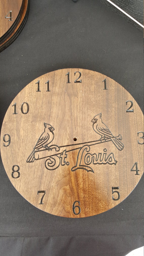 St. Louis Cardinals Wooden engraved clock by ColumbusWoodProducts