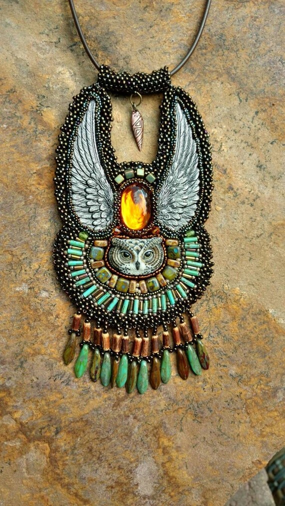 Laura Mears Owl cabochon She has wing's by