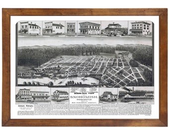 Map of Everett Snohomish Co. Washington 1893 Reproduction