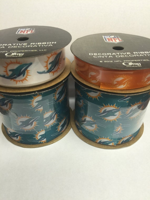 NFL Miami Dolphins 4-pack of Ribbon by RibbonsByZipperstop on Etsy