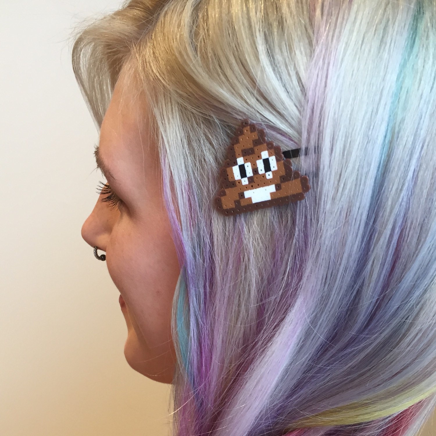 Poop Emoji Barrettes Mini Perler Beads Mini Hama Beads