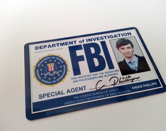 Fbi badge id card | Etsy