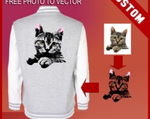 Popular items for cat print jacket on Etsy