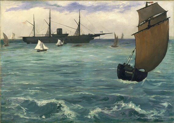 Edouard Manet: Fishing Boat Coming in Before the Wind. Fine
