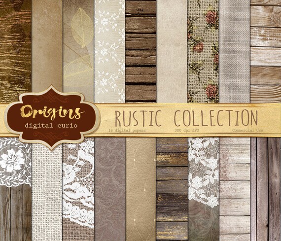 Rustic Digital Paper rustic wood by OriginsDigitalCurio on Etsy