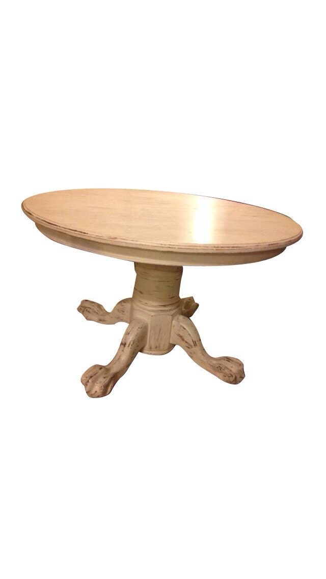 Rustic Farmhouse White Distressed Round Dining Table – Haute Juice