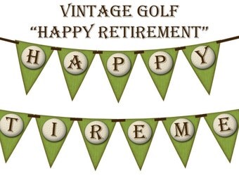HAPPY RETIREMENT Golf Printable Party Banner and by BashandDash