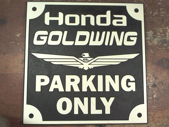 Honda Goldwing parking only engraved sign man cave garage