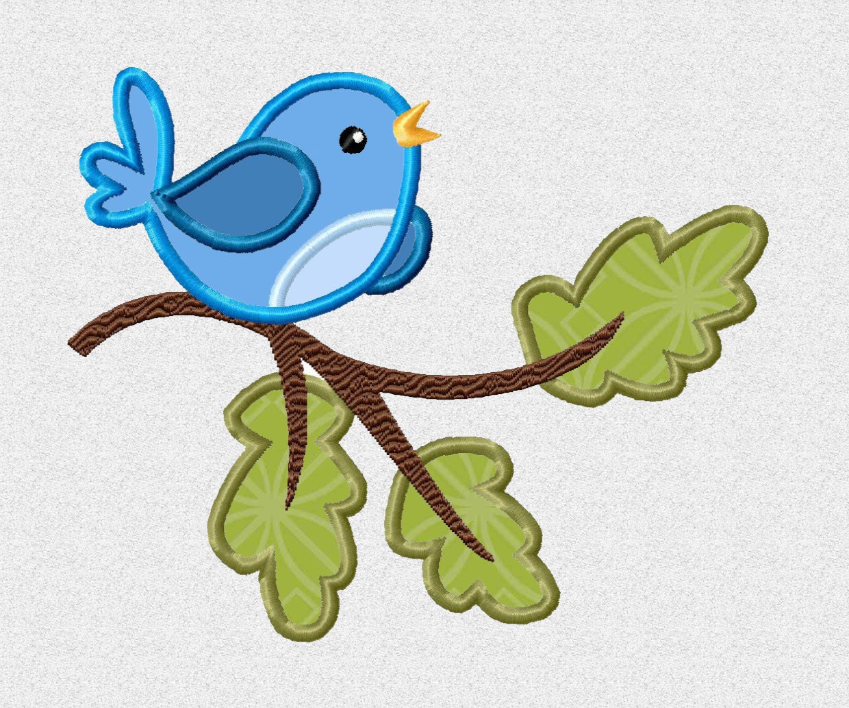 Bird on a Branch Applique Machine Embroidery DESIGN NO. 427