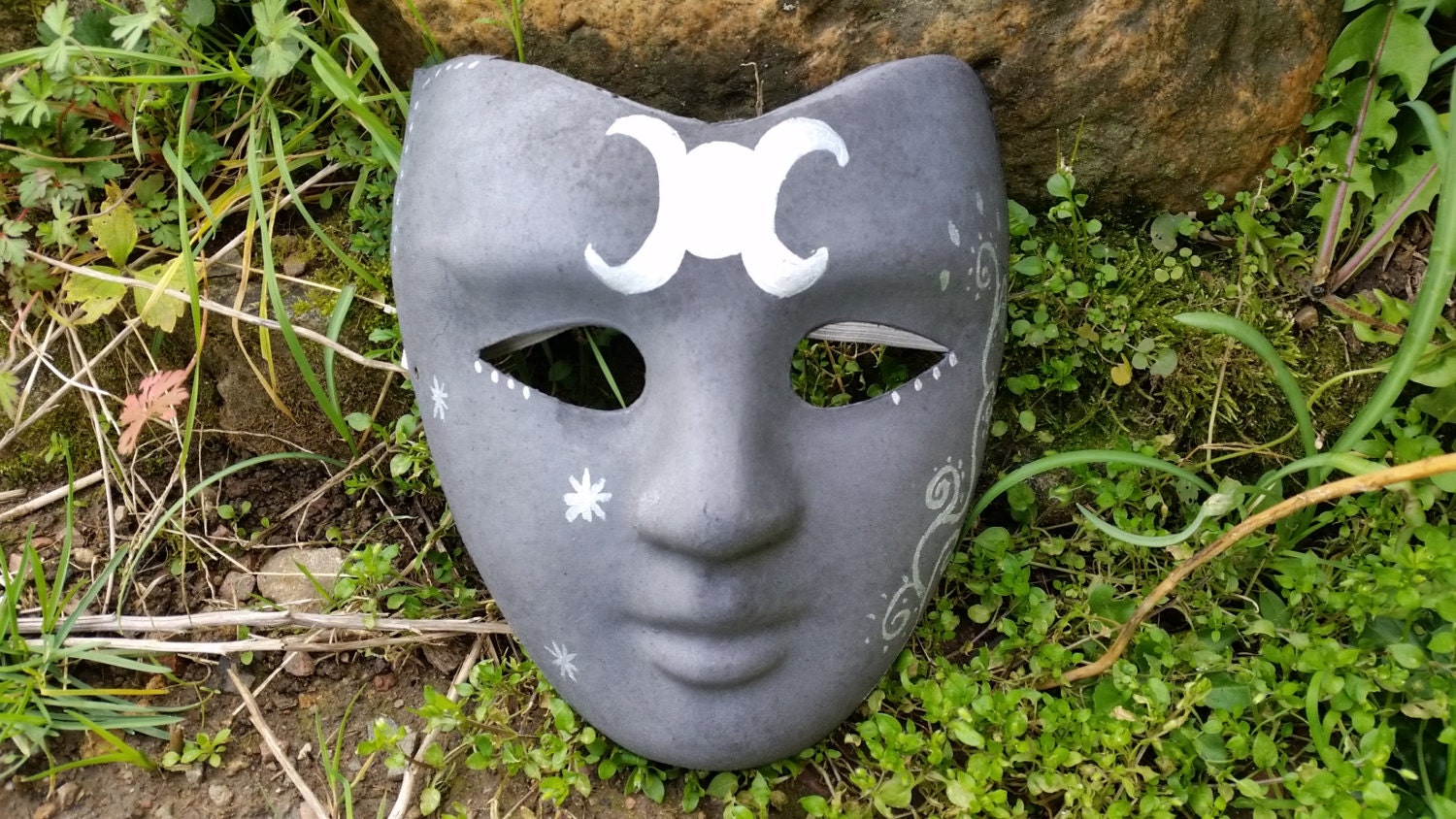 Moon Goddess ritual mask Dark Goddess mask pagan ritual