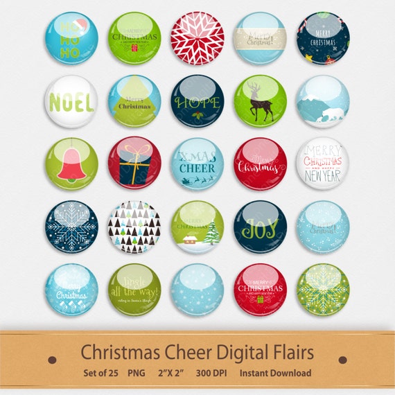 Christmas Cheer Digital Scrapbooking Flairs Elements Embellishments ...