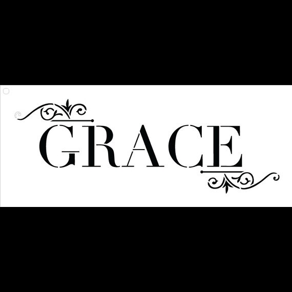 Grace Word Art Stencil Select Size by StudioR12