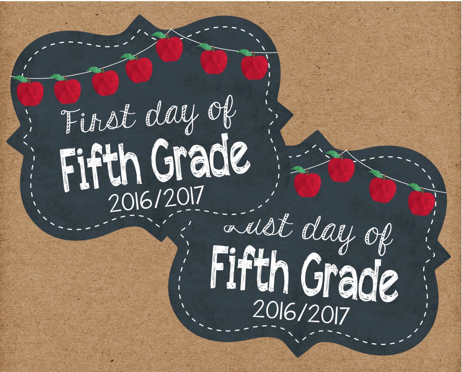 Fifth Grade First Day Of School Sign. Firsy Day Back to School