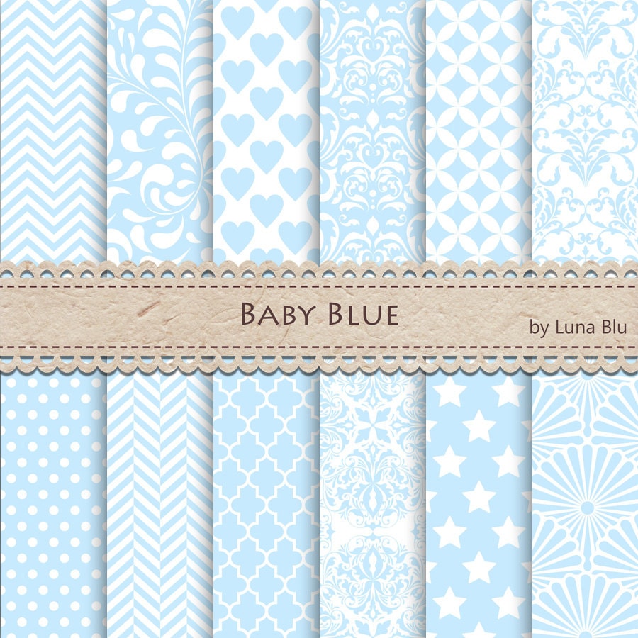 New Item added to my shop:Baby Blue Digital Paper: “Baby Blue Patterns ...